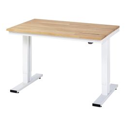 Rau Werktisch adlatus 300 elektrisch höhenverstellbar Buche-Massiv-Platte 1250 mm x 800 mm (08-WT-125-080-B)