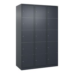 C+P Schlie&szlig;fachschrank Classic PLUS, 3 Abteile, 1850x1200x500mm, 7016/7016 Innenh&ouml;he Gefach oben (oberes 365 mm Front RAL 7016 Anthrazitgrau ; C + P M (080000-325|S10010)