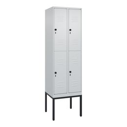 C+P Doppelstock-Spind Classic PLUS, Gestell, 2 Abteile, 2120x600x500mm, 7035/703 Verschluss Sicherheits-Drehriegel Front RAL 7035 Lichtgrau ; C + P M&ouml; (0803307-20|S10009)