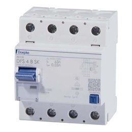 doepke DFS4 063-4/0,03-B SK FI-Schalter zum Schutz vor elektrischem Schlag bei Fehlerströmen von bis zu 0,03 A, 9144998 (09144998)