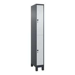 C+P Doppelstock-Spind Classic PLUS, F&uuml;&szlig;e, 1 Abteil, 1950x250x500mm, 7016/7035 ; C + P M&ouml;belsysteme (080310-19|S10013)