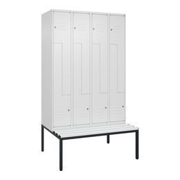 C+P Z-Spind Classic PLUS, Bank, 8 F&auml;cher, 2120x1200x815mm, 9016/9016 Verschluss Zylinderschloss Sitzbanktyp untergebaut Material Sitzfl&auml;che Kunststoff (0800537-408|S10059)