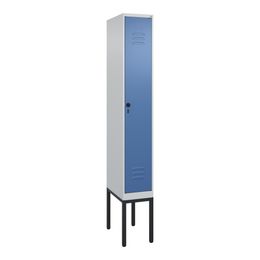 C+P Spind Classic PLUS, Gestell, 1 Abteil, 2120x300x500mm, 7035/5023 Verschluss Sicherheits-Drehriegel 3 Garderobenhaken ; C + P M&ouml;belsysteme (0800307-10|S10005)