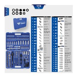 Brilliant Tools Steckschlüssel-Satz, 172-tlg, 1/4 Zoll, 3/8 Zoll, 1/2 Zoll (BT023172)
