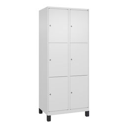C+P Schlie&szlig;fachschrank Classic PLUS, F&uuml;&szlig;e, 2 Abteile, 1950x800x500mm, 9016/9016 Innenh&ouml;he Gefach oben (oberes 599 mm Front RAL 9016 Verkehrswei&szlig; ; C + (080010-223|S10017)