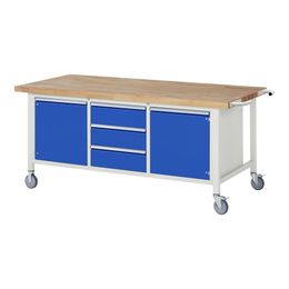 Rau Fahrbare Werkbank 8569, B2000xT900xH880mm, 3x Schublade-TA, 2x Türen (05-8569A2-209B4S.11)