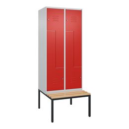 C+P Z-Spind Classic PLUS, Bank, 4 F&auml;cher, 2120x800x815mm, 7035/3020 Verschluss Zylinderschloss Sitzbanktyp untergebaut Material Sitzfl&auml;che Buche-Harth (0800537-224|S10017)