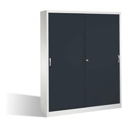 C+P Aktenschrank Acurado mit Schiebet&uuml;ren, 2 x 5 Ordnerh&ouml;hen, H1950xB1600xT400mm Front Schwarzgrau Korpus Lichtgrau ; C + P M&ouml;belsysteme (2140-00|S10126)