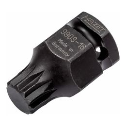 Hazet Schlag- Maschinenschrauber-Schraubendreher-Steckschl&uuml;sseleinsatz 990S-16 Vierkant hohl 12,5 mm (1/2") Au&szlig;en-Sechskant 24 mm Innen Vielzahn Profi)