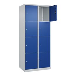C+P Schlie&szlig;fachschrank Classic PLUS, 2 Abteile, 1850x800x500mm, 7035/5010 Innenh&ouml;he Gefach oben (oberes 453 mm Front RAL 5010 Enzianblau ; C + P M&ouml;bel (080000-224|S10003)