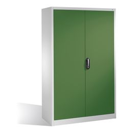 C+P Werkzeugschrank mit Drehtüren, innen 4 Böden, H1950xB1200xT500mm Front Resedagrün Korpus Lichtgrau ; C + P Möbelsysteme (8931-00|S10650)