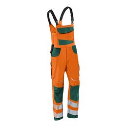KÜBLER WORKWEAR Kübler PSA Reflectiq Latzhose 3207 warnorange/moosgrün 56 ; Kübler Workwear (32078340-3765-56)