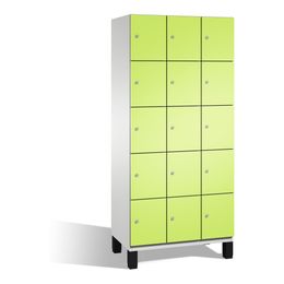 C+P Fächerschrank Cambio auf Füßen, 15 Fächer, H1980xB900xT525mm Front Viridingrün Korpus Lichtgrau ; C + P Möbelsysteme (45104-30|S10021)