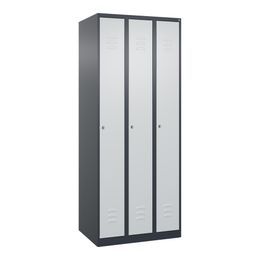 C+P Spind Classic PLUS, 3 Abteile, 1850x750x500mm, 7016/7035 Verschluss Zylinderschloss 3 Garderobenhaken ; C + P M&ouml;belsysteme (080000-39|S10019)