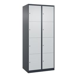 C+P Schlie&szlig;fachschrank Classic PLUS, 2 Abteile, 1850x800x500mm, 7016/7035 Innenh&ouml;he Gefach oben (oberes 453 mm Front RAL 7035 Lichtgrau ; C + P M&ouml;bels (080000-224|S10011)