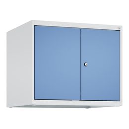 C+P Aufsatzschrank Classic PLUS, 2 Abteile, 500x600x500mm, 7035/5023 Verschluss Zylinderschloss ; C + P Möbelsysteme (080092-20|S10020)