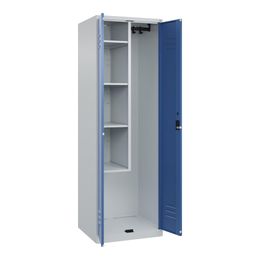 C+P Putzmittel-Spind Classic PLUS, 2 Abteile, 1850x600x500mm, 7035/5023 Verschluss Zylinderschloss ; C + P M&ouml;belsysteme (080100-00|S10018)