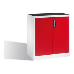 C+P Werkzeug-Beistellschrank mit Dreht&uuml;ren, innen 1 Boden, H1000xB930xT500mm Front Rubinrot Korpus Lichtgrau ; C + P M&ouml;belsysteme (8821-000|S10204)