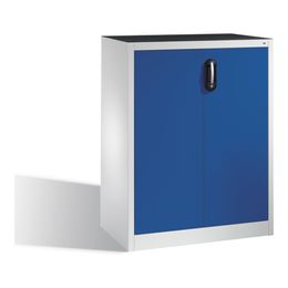 C+P Werkzeug-Beistellschrank mit Dreht&uuml;ren, innen 2 B&ouml;den, H1200xB930xT500mm Front Enzianblau Korpus Lichtgrau ; C + P M&ouml;belsysteme (8521-000|S10139)