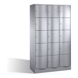 C+P Schließfachschrank Resisto, 15 Fächer, H1950xB1150xT540mm Weißaluminium ; C + P Möbelsysteme (8570-372|S10764)