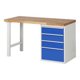 Rau Werkbank Modell 7510 mit 4 Schubladen BxTxH 1500x700x840mm (03-7510A1-157B4S.11)