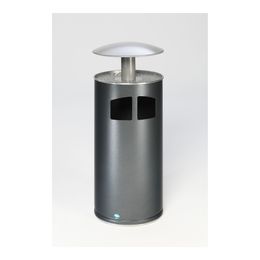 Var Abfallsammler/Ascher H 111 mit Dach silber inkl. Inneneinsatz 86 l (21350)