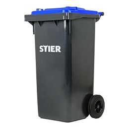 STIER 2-Rad-Müllgroßbehälter 120 l grau/blau BxTxH 475x550x930 mm (905354)