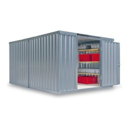 FLADAFI® Materialcontainer- Kombination MC 1340 Verzinkt, zerlegt mit Holzfußboden ; SÄBU (13400101)