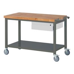 STIER Fahrbare Werkbank Premium mit 1 Schublade und Ablageboden BxTxH 1250x700x880 mm (906057)
