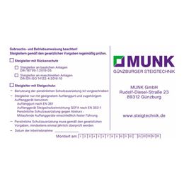 MUNK Kennzeichnungsschild (019007)