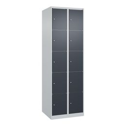 C+P Schlie&szlig;fachschrank Classic PLUS, 2 Abteile, 1850x600x500mm, 7035/7016 Innenh&ouml;he Gefach oben (oberes 365 mm Front RAL 7016 Anthrazitgrau ; C + P M&ouml; (080000-205|S10007)