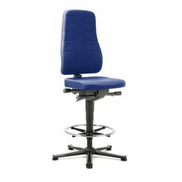 bimos Arbeitsstuhl All-In-One Highline mit Gleiter und Fußring und Stoffpolster blau 570-830 mm (9641-6802)