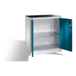C+P Werkzeug-Beistellschrank mit Dreht&uuml;ren, innen 1 Boden, H1000xB930xT400mm Front Lichtblau Korpus Lichtgrau ; C + P M&ouml;belsysteme (8820-000|S10242)