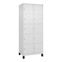 C+P Schlie&szlig;fachschrank Classic PLUS, F&uuml;&szlig;e, 2 Abteile, 1950x800x500mm, 9016/9016 Innenh&ouml;he Gefach oben (oberes 365 mm Front RAL 9016 Verkehrswei&szlig; ; C + (080010-225|S10017)
