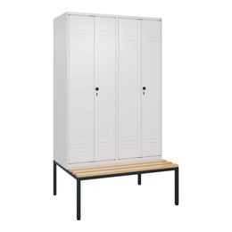 C+P PSA Doppel-Spind Classic PLUS, Bank, 4 Abteile, 2120x1200x815mm, 9016/9016 Verschluss Sicherheits-Drehriegel Sitzbanktyp untergebaut Material Sitz (0800527-40P|S10014)