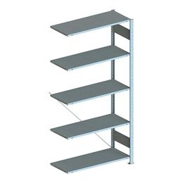 META Steckregal Anbauregal S3 CLIP 80 AR 2000 x 1000 x 400 mm verzinkt + 5 Böden (89634)