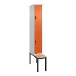 C+P Doppelstock-Spind Classic PLUS, Bank, 1 Abteil, 2120x300x815mm, 7035/2004 Verschluss Sicherheits-Drehriegel Sitzbanktyp untergebaut Material Sitzf (0803507-10|S10184)