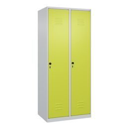 C+P Spind Classic PLUS, 2 Abteile, 1850x800x500mm, 7035/0024 Verschluss Sicherheits-Drehriegel 4 Garderobenhaken ; C + P M&ouml;belsysteme (080000-22|S10009)