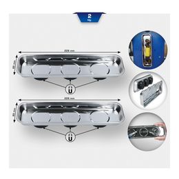 Brilliant Tools Magnetisches Tablett / Schale-Set aus Edelstahl 65 x 226 mm, 2-tlg (BT691155)