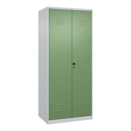 C+P Schwarz-Wei&szlig;-Spind Classic PLUS, 2 Abteile, 1850x800x500mm, 7035/6011 Verschluss Sicherheits-Drehriegel ; C + P M&ouml;belsysteme (080002-22|S10027)