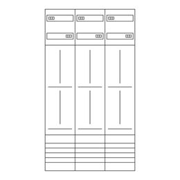 Hager Komplettfeld,univ.Z 1350mm,3-feld,6ZP ZL53X8)