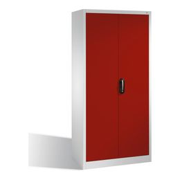 C+P Akten-Garderobenschrank Acurado mit Dreht&uuml;ren, H1950xB930xT400mm Front Rubinrot Korpus Lichtgrau ; C + P M&ouml;belsysteme (9260-30|S10156)