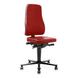 bimos Arbeitsstuhl All-In-One Highline mit Rollen und Kunstleder rot Sitzhöhe 450-600 mm (9643-6903)