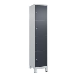 C+P Schlie&szlig;fachschrank Classic PLUS, F&uuml;&szlig;e, 1 Abteil, 1950x400x500mm, 7035/7016 Innenh&ouml;he Gefach oben (oberes 453 mm Front RAL 7016 Anthrazitgrau ; C + (080010-124|S10008)