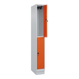 C+P Doppelstock-Spind Classic PLUS, Sockel, 1 Abteil, 1950x250x500mm, 7035/2004 Front RAL 2004 Reinorange ; C + P M&ouml;belsysteme (080320-19|S10061)