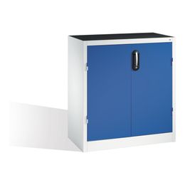 C+P Schwerlast-Beistellschrank mit Dreht&uuml;ren, innen 1 Boden, H1000xB930xT500mm Front Enzianblau Korpus Lichtgrau ; C + P M&ouml;belsysteme (8821-052|S10271)