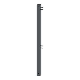 Schake Stadtzaun, Endpfosten + Flachkopf, Vierkantrohr 70x70mm + Stahlkappe, beschichtet, H&ouml;he 1000mm &uuml;ber Flur, zum einbetonieren, 2 Verbindungslasch (418_7802B)