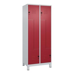 C+P Z-Spind, Classic PLUS, F&uuml;&szlig;e, 4 F&auml;cher, 1950x800x500mm, 7035/3003 Verschluss Sicherheits-Drehriegel ; C + P M&ouml;belsysteme (080013-224|S10001)