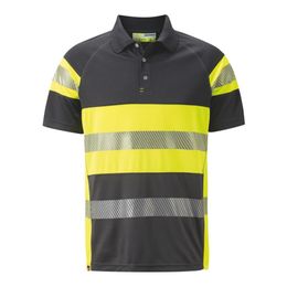 HOLEX Warnschutz Polo-Shirt, grau / gelb, Unisex-Gr&ouml;&szlig;e: 2XL (091660 2XL)