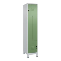 C+P Z-Spind, Classic PLUS, F&uuml;&szlig;e, 2 F&auml;cher, 1950x400x500mm, 7035/6011 Verschluss Sicherheits-Drehriegel ; C + P M&ouml;belsysteme (080013-122|S10006)